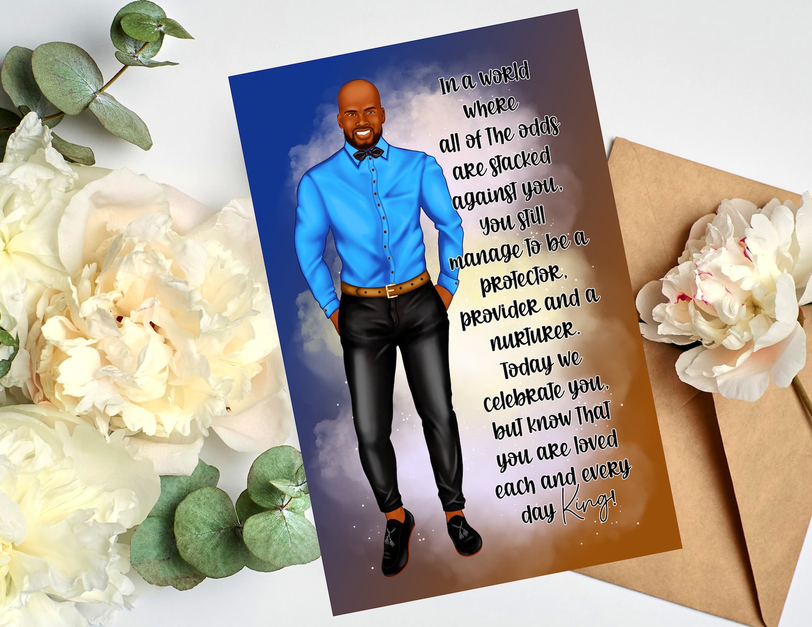 Black Father's Day Card: Melanin Greeting Card for Him - Etsy
