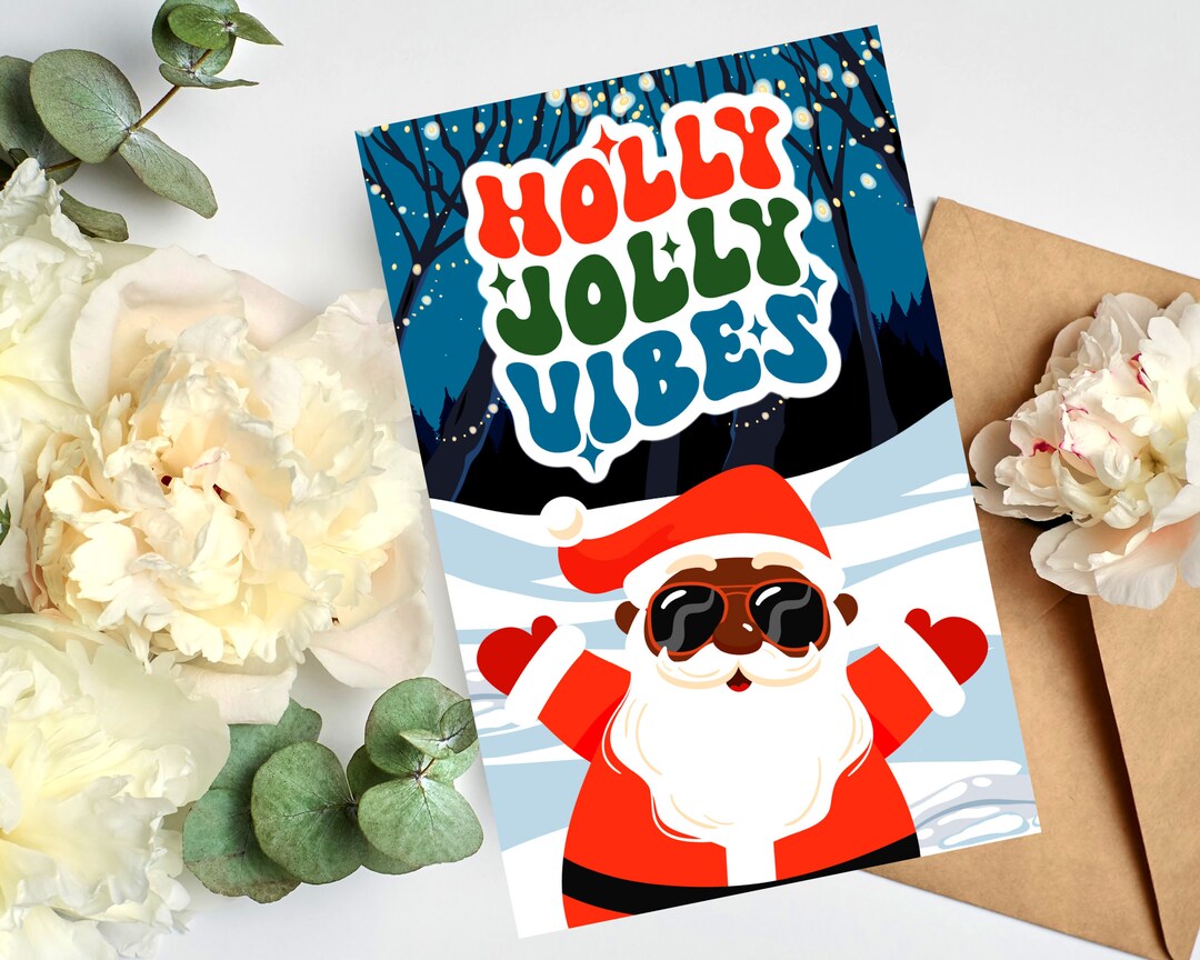 Black Santa Christmas Cards, African American Greeting Cards, Christmas ...