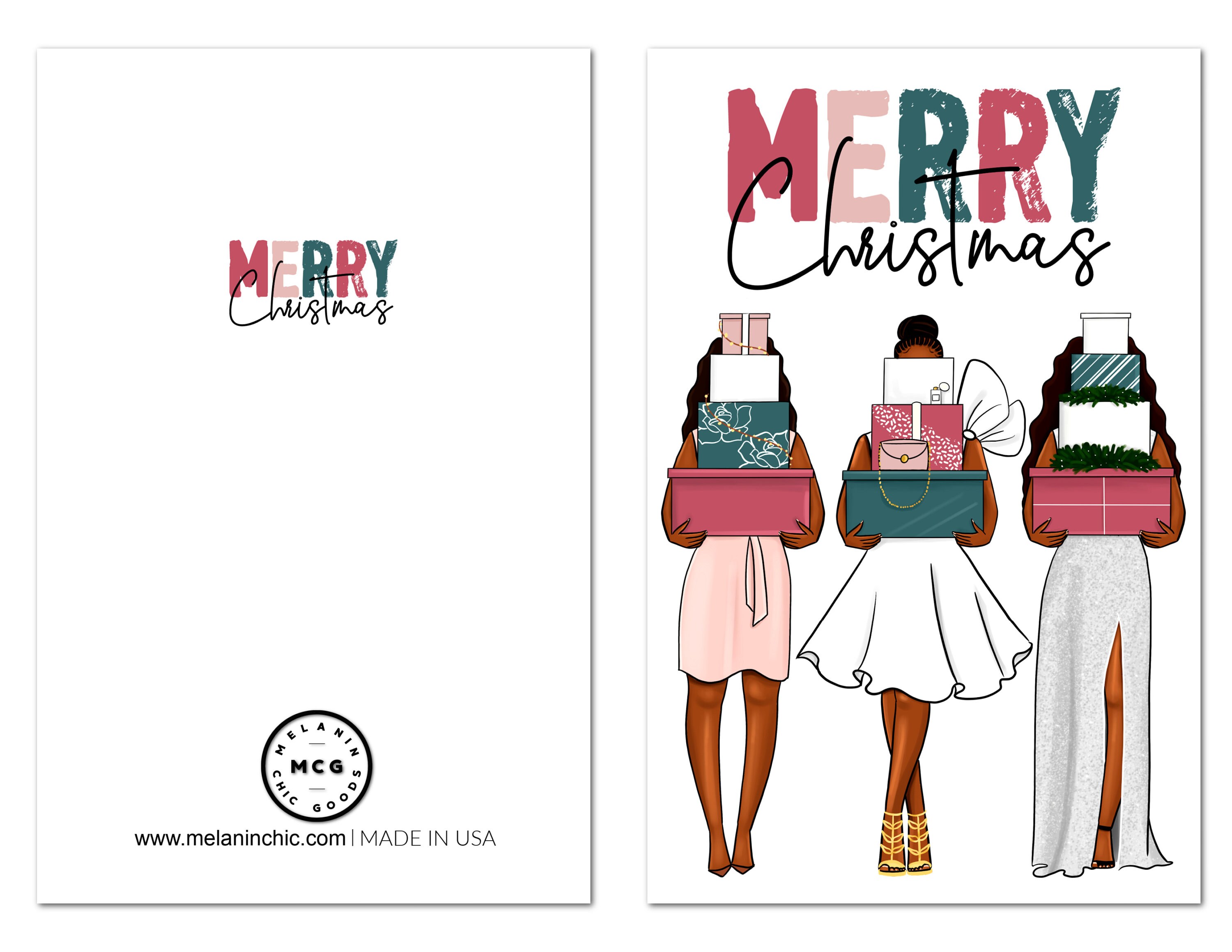 Black Christmas Cards African American Greeting Cards - Etsy