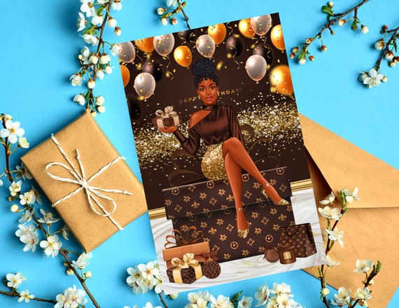 Happy Birthday Black Greeting Cards African American - Etsy