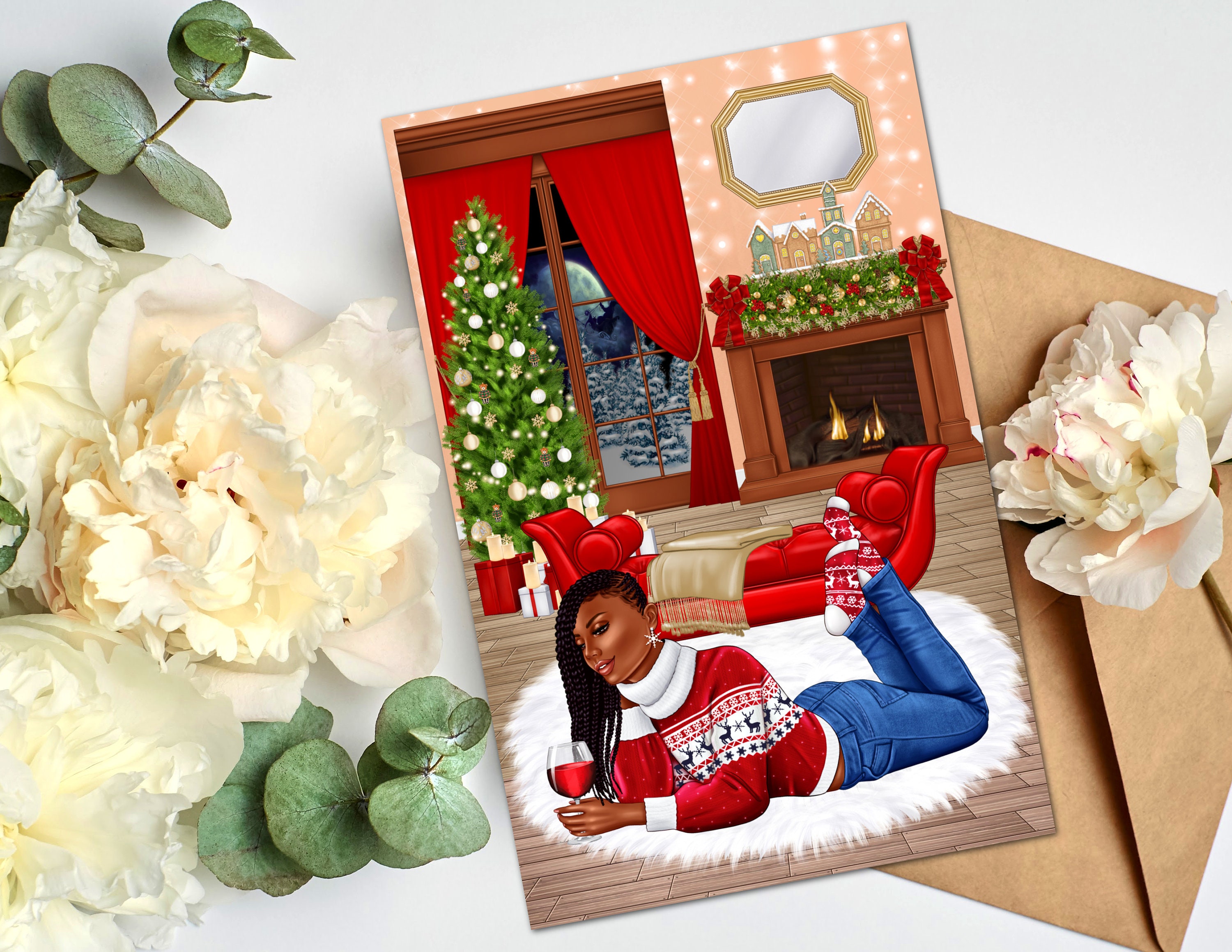 Black Christmas Cards African American Greeting Cards - Etsy