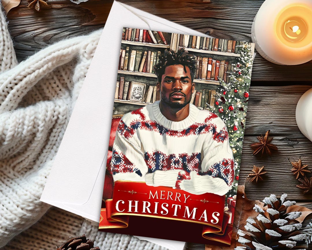 Melanin Christmas Greeting Card: Black Man Holiday Card - Etsy