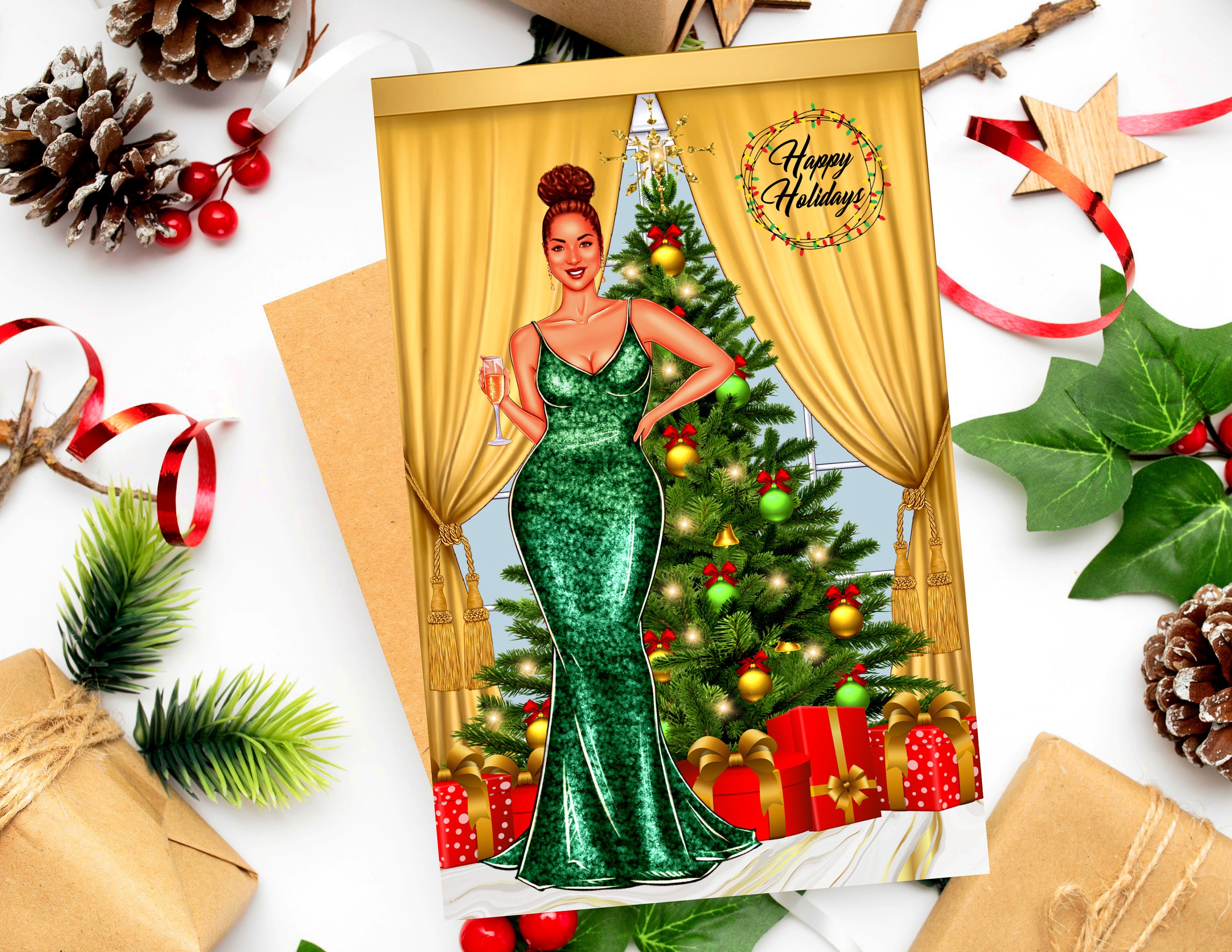 Black Christmas Cards African American Greeting Cards - Etsy