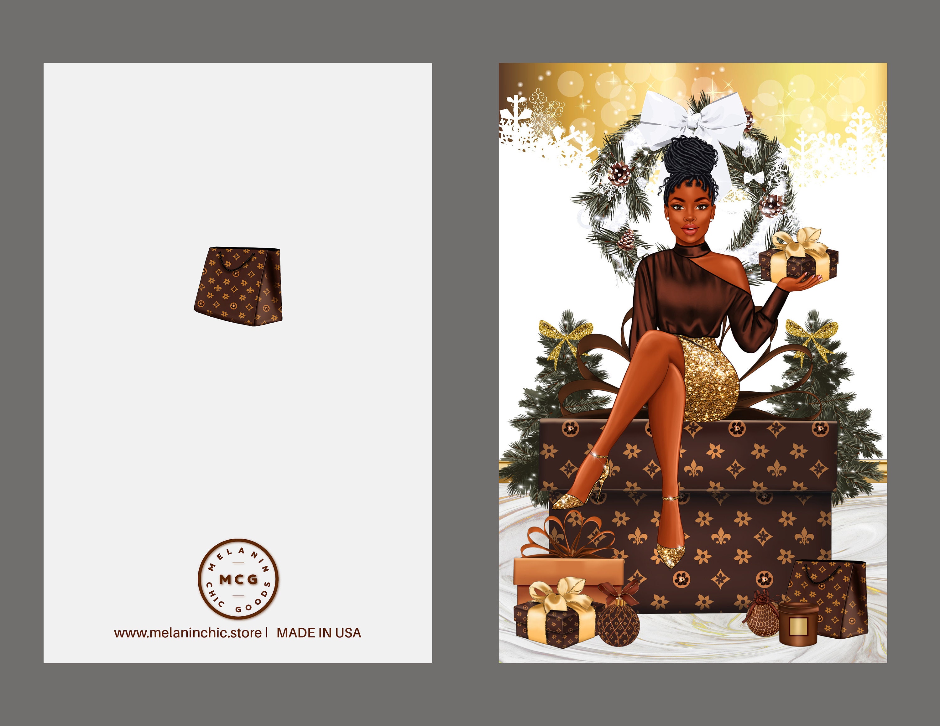 Black Christmas Cards African American Greeting Cards - Etsy