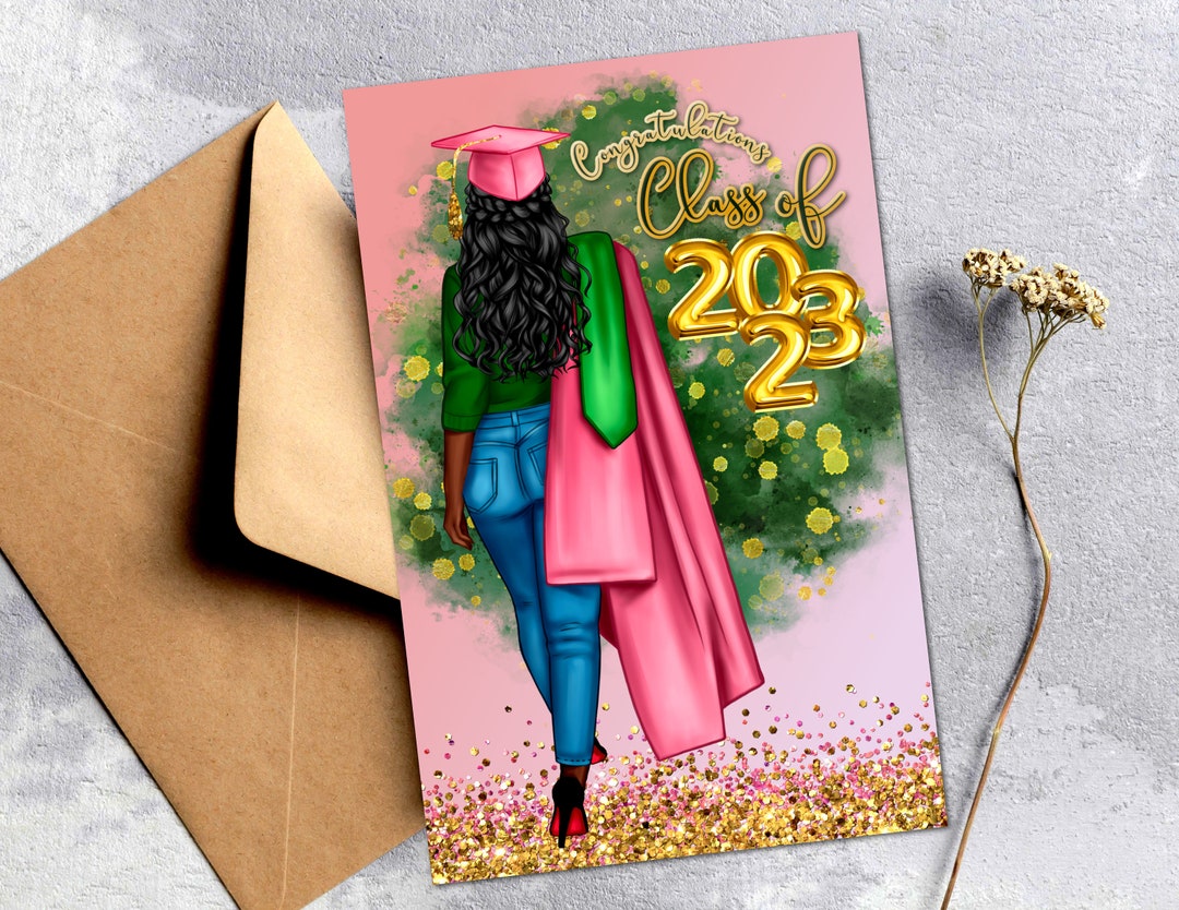 Black Girl 2023 Sorority Graduation Cards Black Greeting Etsy Black Girl 2023 Sorority Graduation Cards Black Greeting Etsy