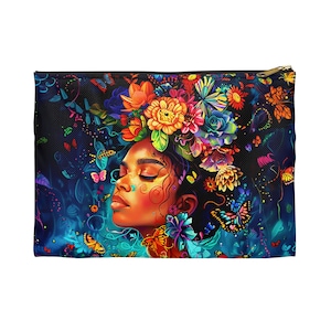 Nature Goddess Tote Bag Makeup Pouch Bundle, African American Tote Bag ...