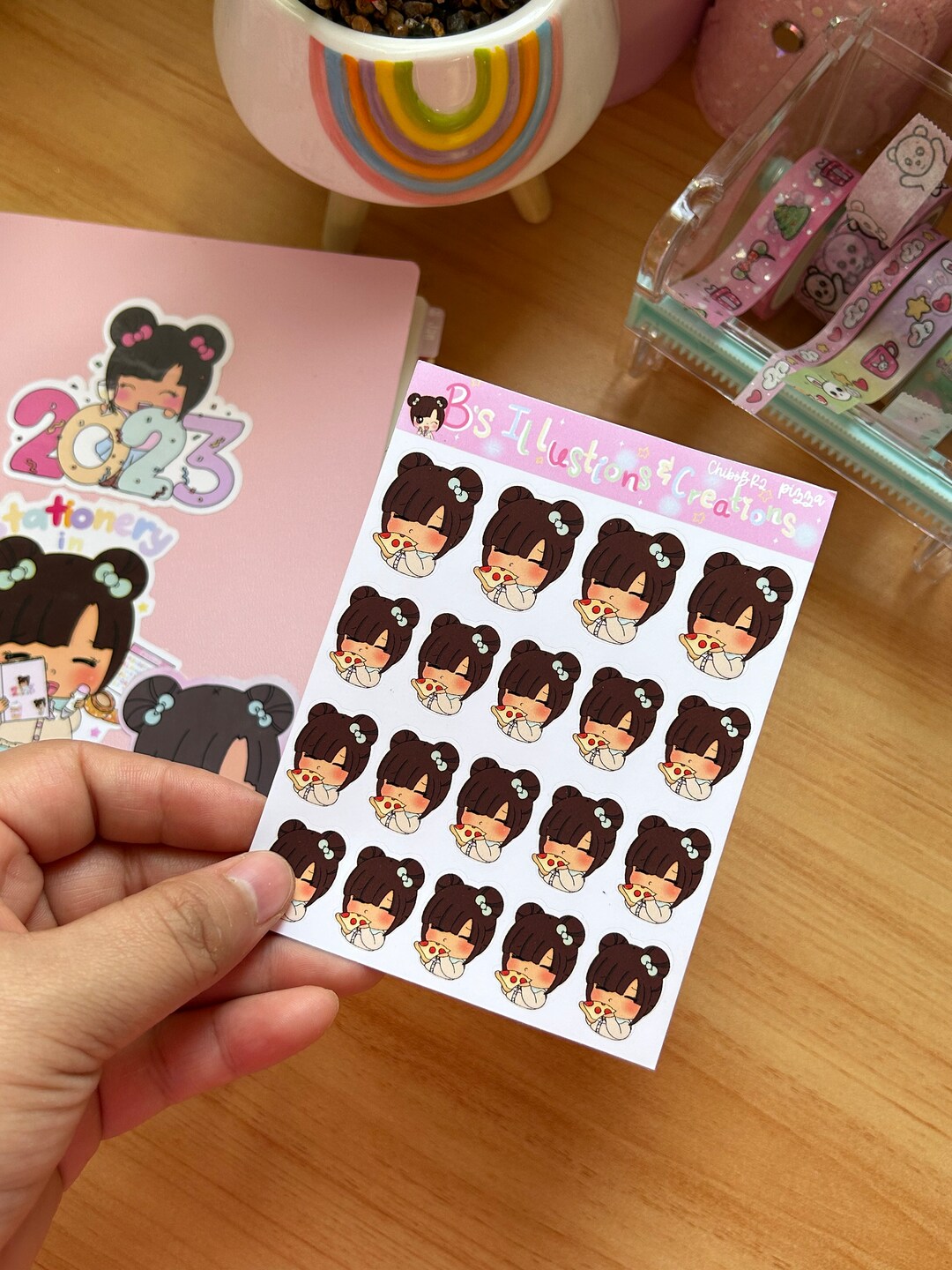 Pizza Chibi / Pizza Sticker / Chibi School Girl / Planner Sticker ...