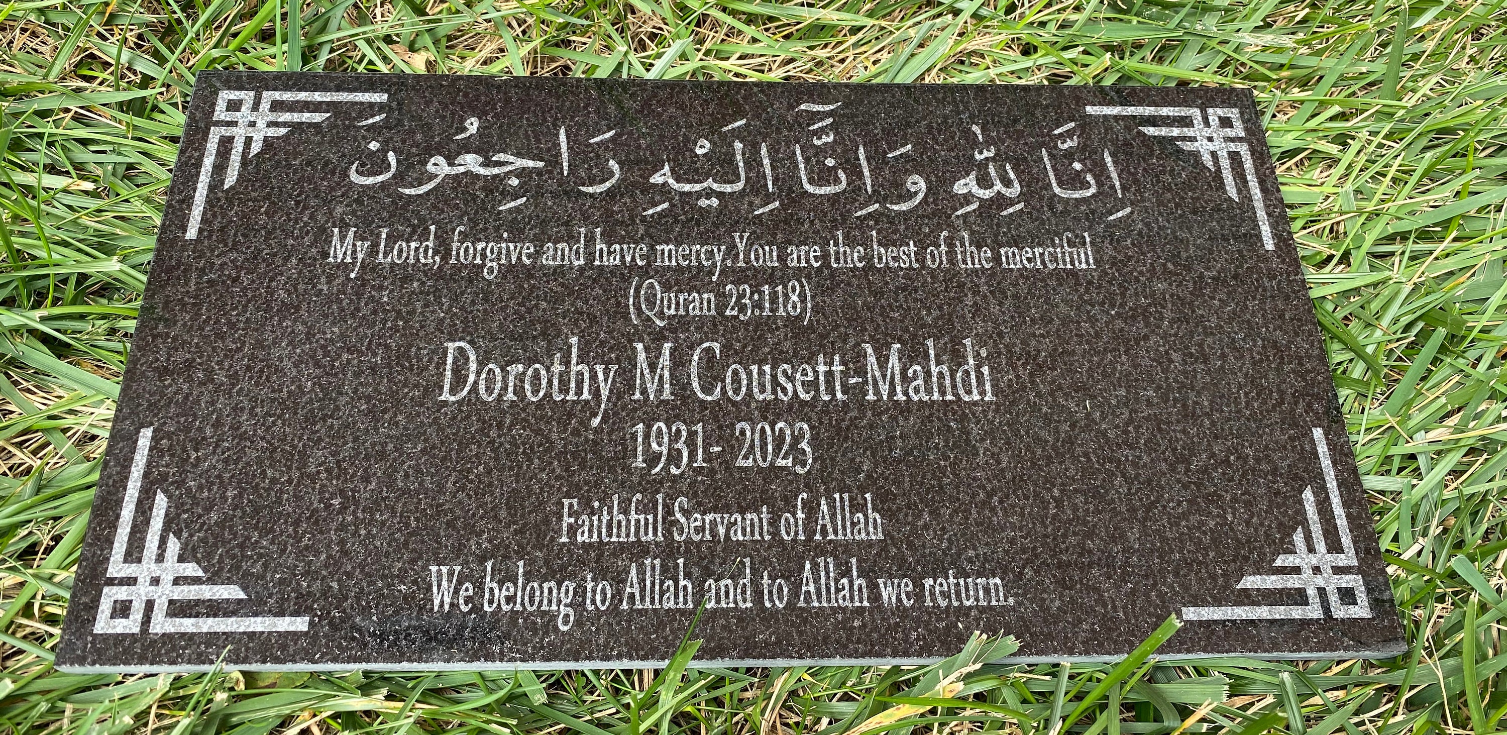 Customizable Islamic Grave Stone, Engraved Plaque, for Cemetery, Customizable Design - Etsy