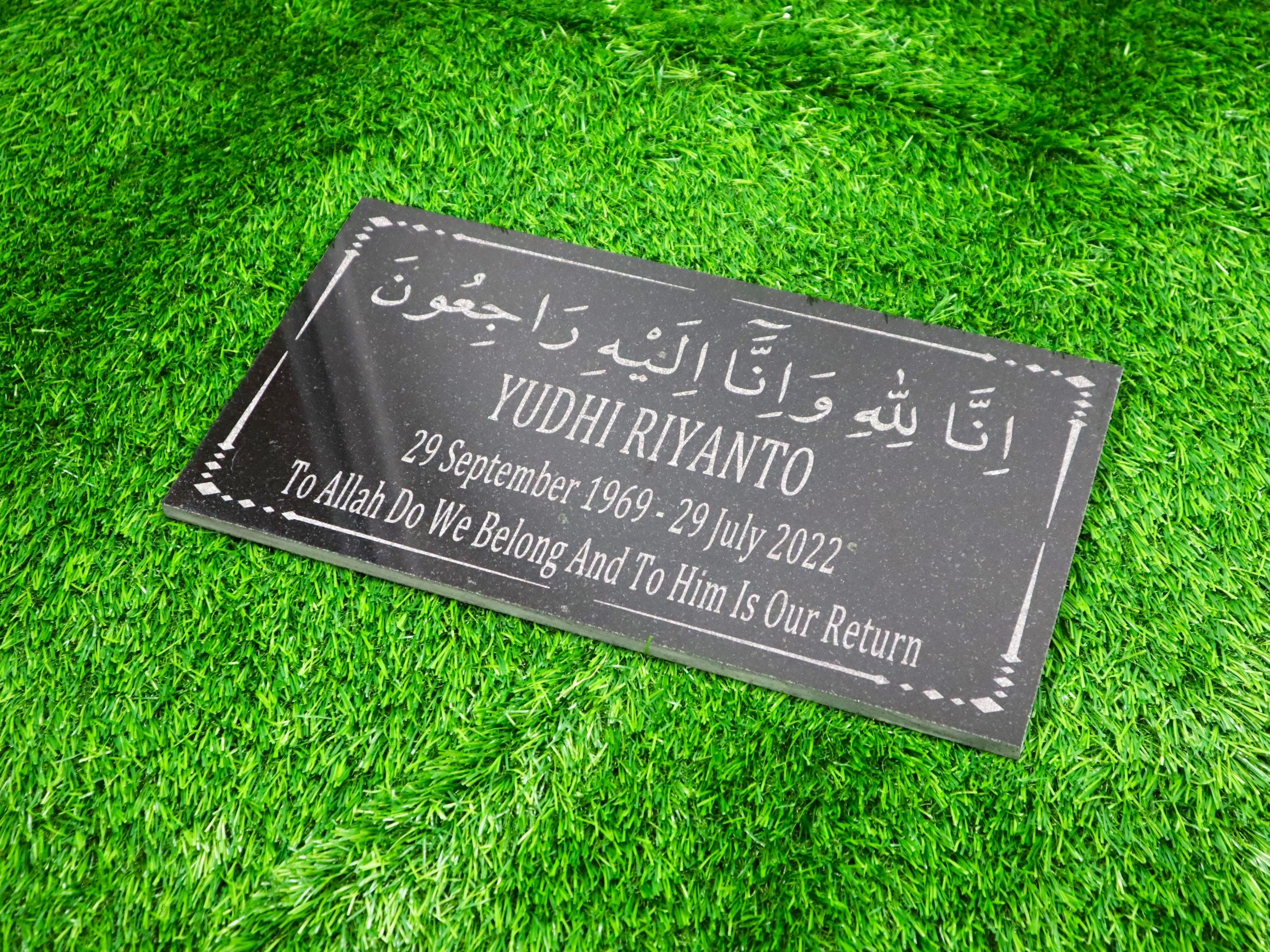 Customizable Islamic Grave Stone, Engraved Plaque, for Cemetery ...