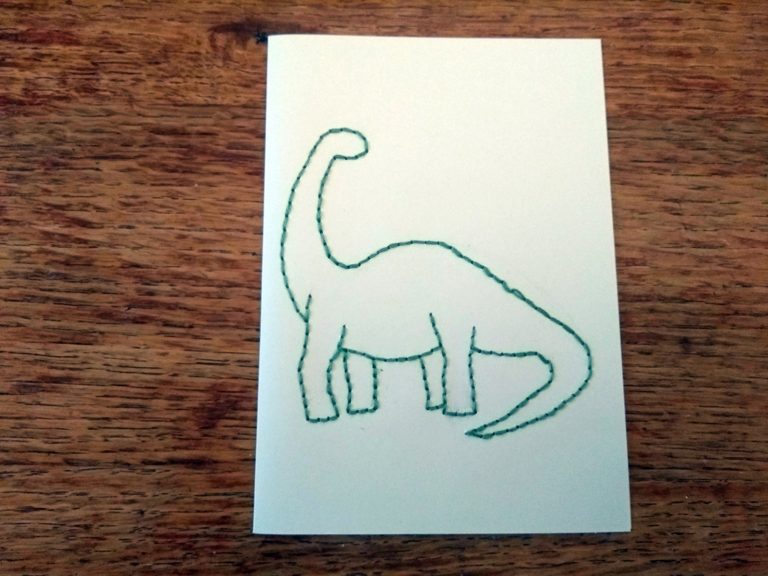 Dinosaur Embroidered Cards, Dinosaur Card, Stegosaurus Card, T-rex Card ...