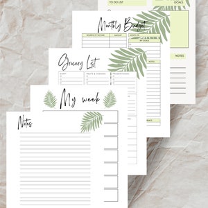 Printable Organization Bundle | 5 Page Printable Bundle - Etsy