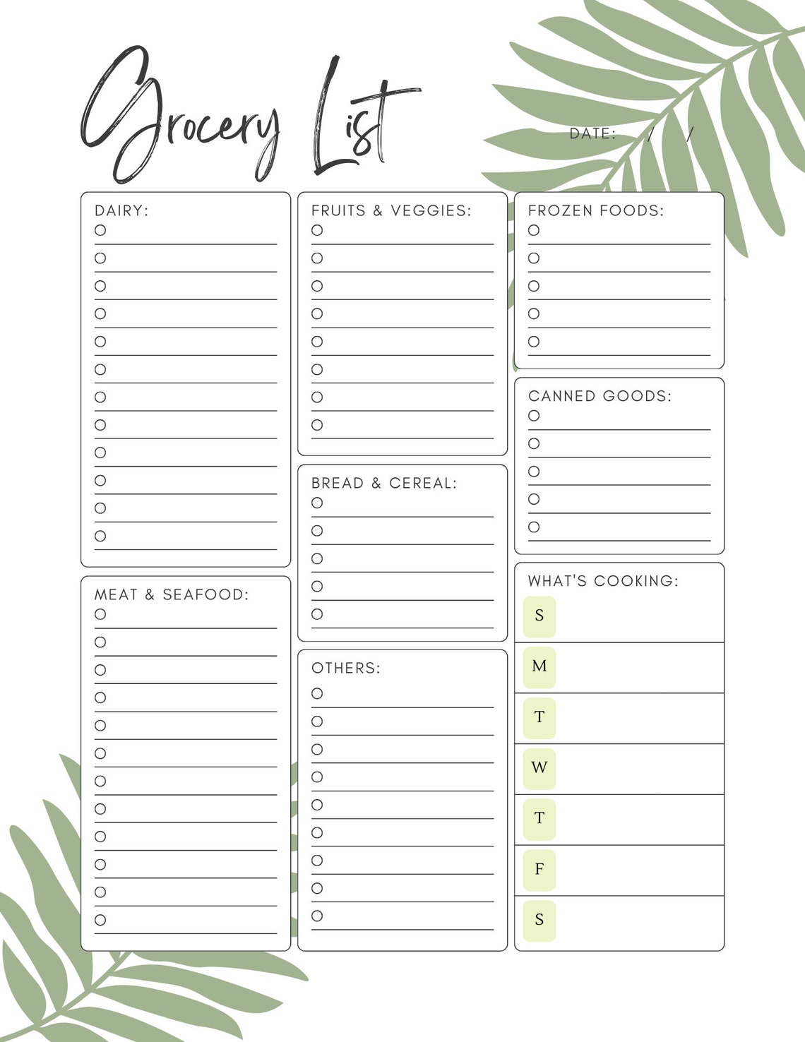 Printable Organization Bundle | 5 Page Printable Bundle - Etsy