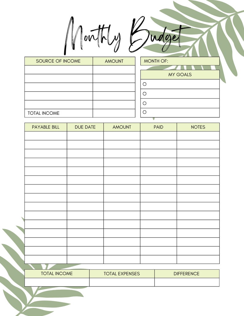 Printable Organization Bundle | 5 Page Printable Bundle - Etsy