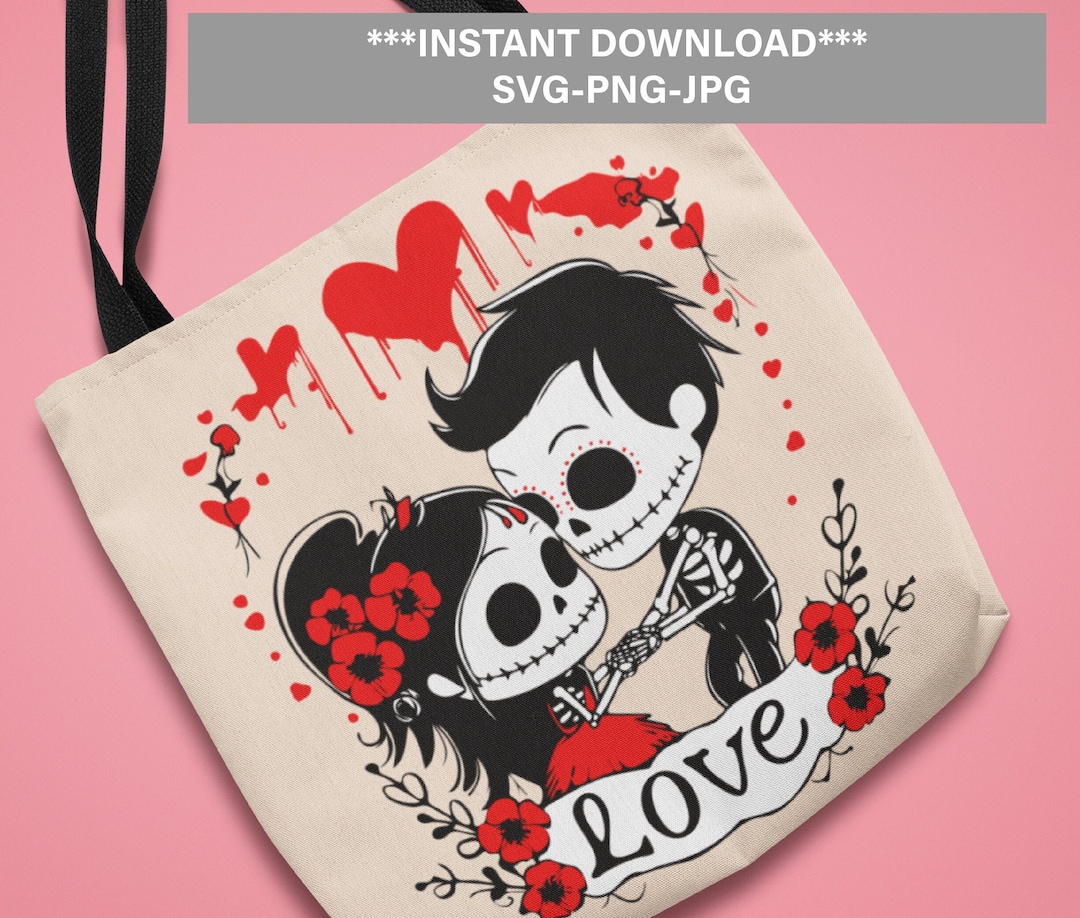 Skeleton Valentines Day SVG, Skeleton Love, Dia De Los Muertos ...