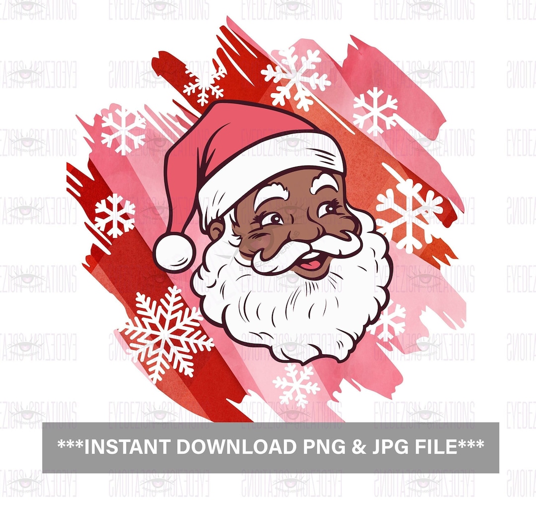 Melanin Santa Png, Santa Christmas Png, Black Santa Png, Santa ...