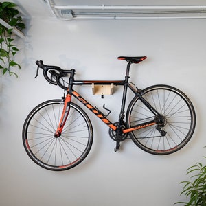 Vertical Bamboo Bike Mount Bike Rack Bike Storage Bicycle Wall Mount ...