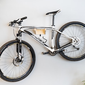 Vertical Bamboo Bike Mount Bike Rack Bike Storage Bicycle Wall Mount ...