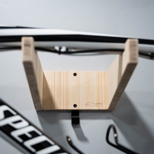 Vertical Bamboo Bike Mount Bike Rack Bike Storage Bicycle Wall Mount ...