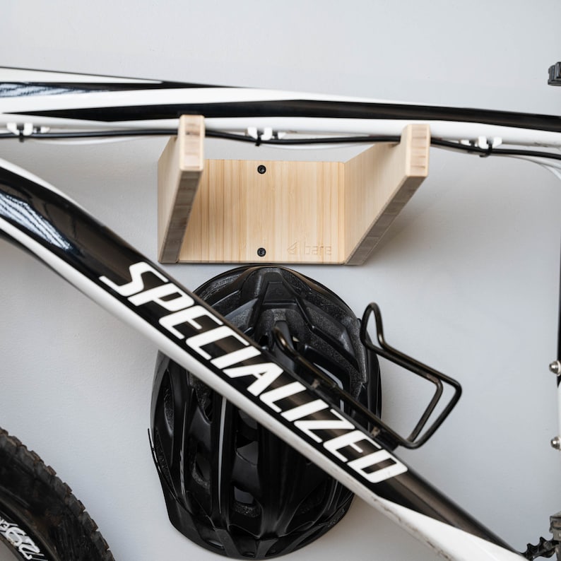 Vertical Bamboo Bike Mount Bike Rack Bike Storage - Etsy