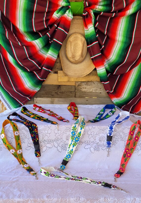 Mexican Embroidery Lanyard /floral Embroidered Lanyard - Etsy