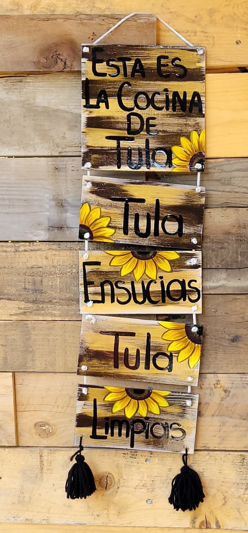 Esta Es La Cocina De Tula/spanish Kitchen Sign/sunflower - Etsy