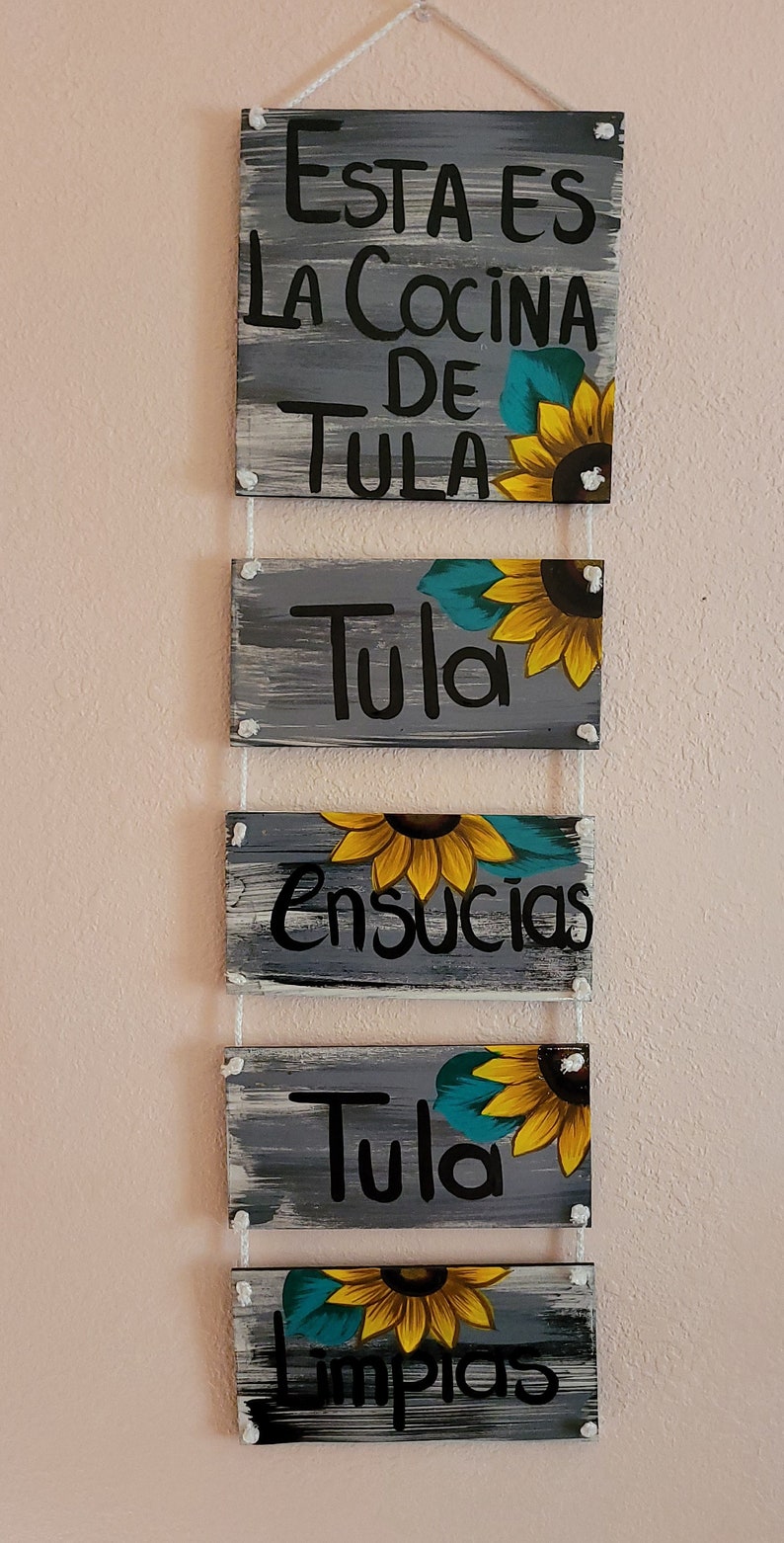 Esta Es La Cocina De Tula/spanish Kitchen Sign/sunflower | Etsy