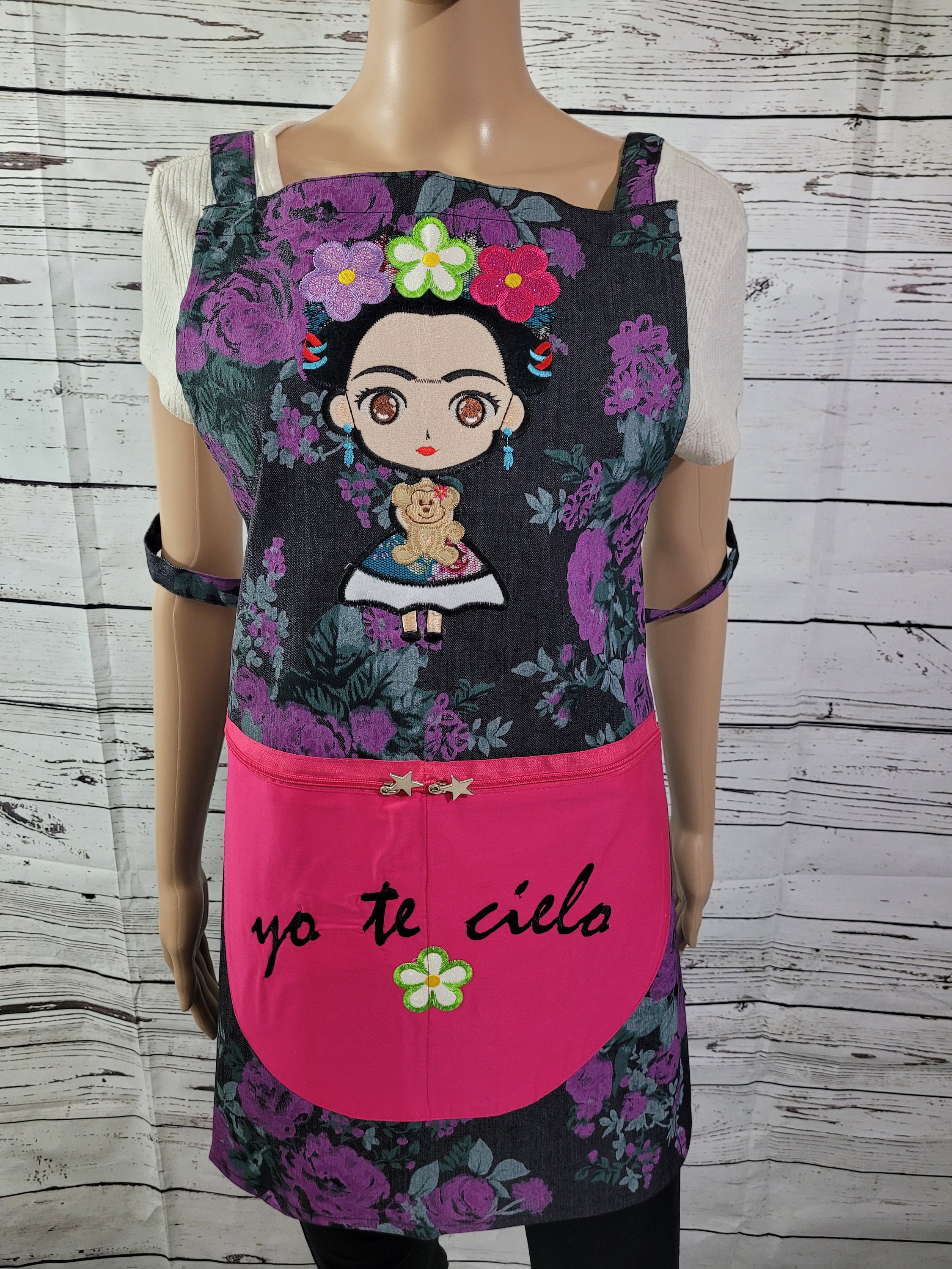 Frida Kahlo Embroidered Apron/ Women Apron/frida Kahlo - Etsy
