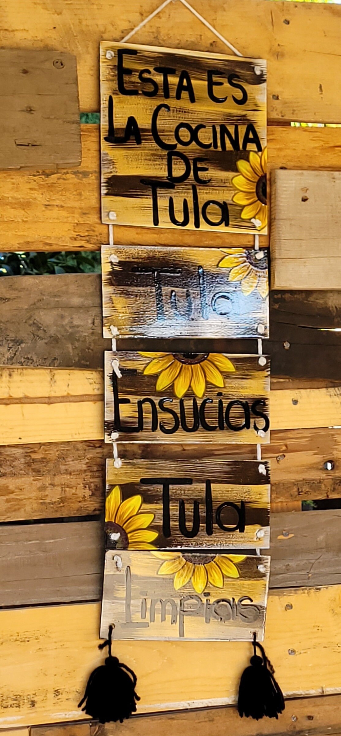 Esta Es La Cocina De Tula/spanish Kitchen Sign/sunflower - Etsy