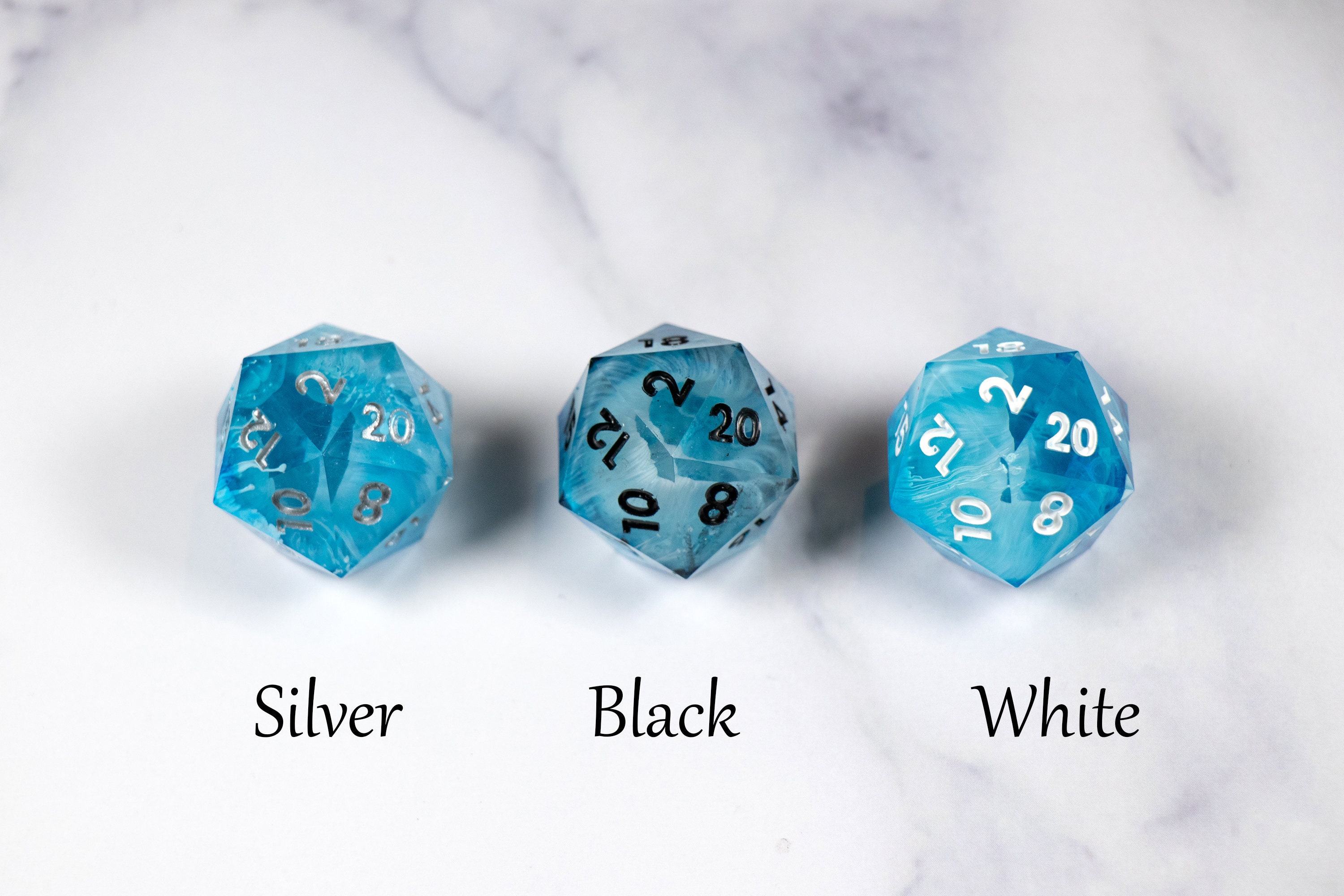 Blue Ocean Waves Sharp Edge Resin Dice Set Geek Gift Dnd - Etsy
