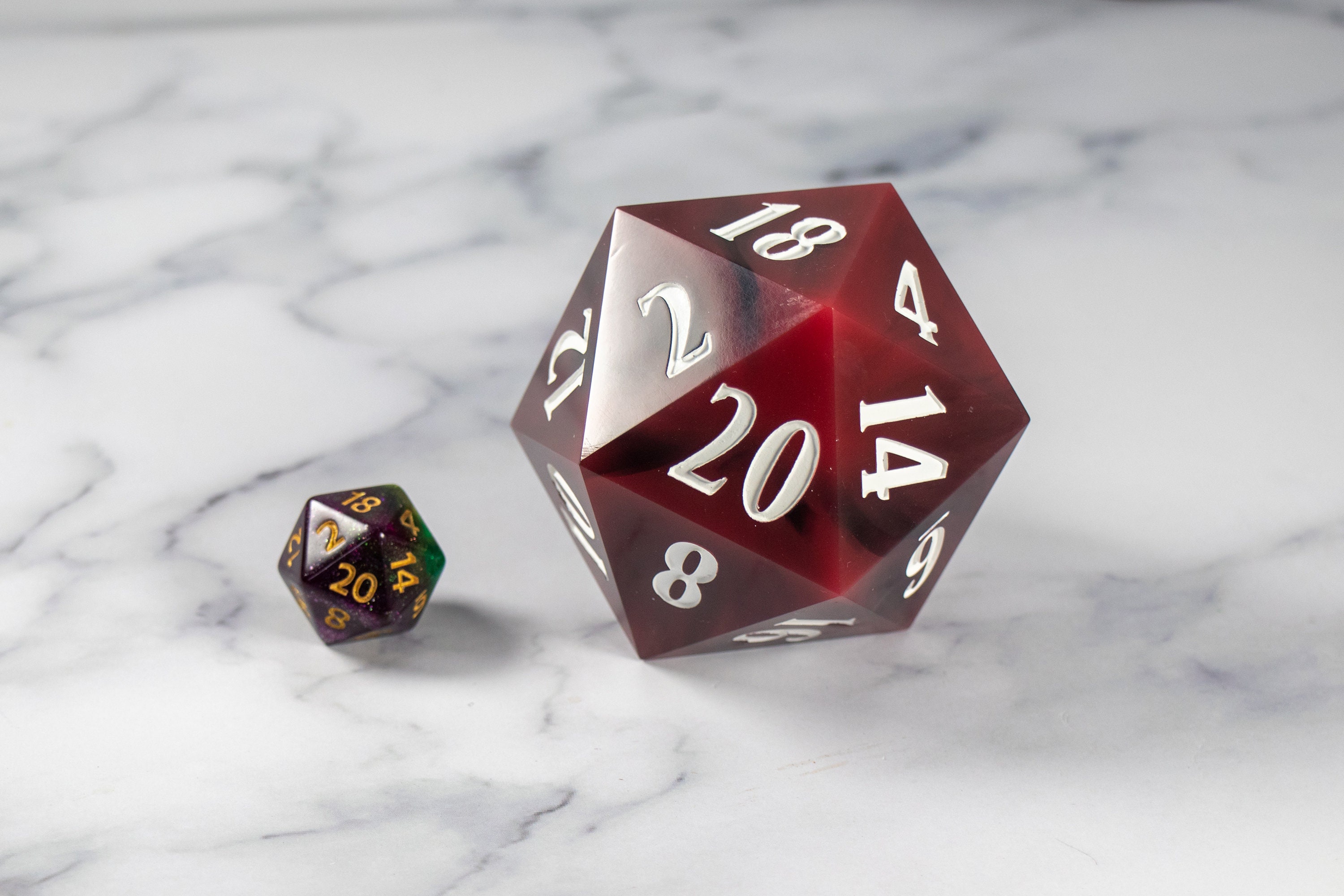 Giant 60mm Black and Red Sharp Edge Resin D20 Geek Gift - Etsy
