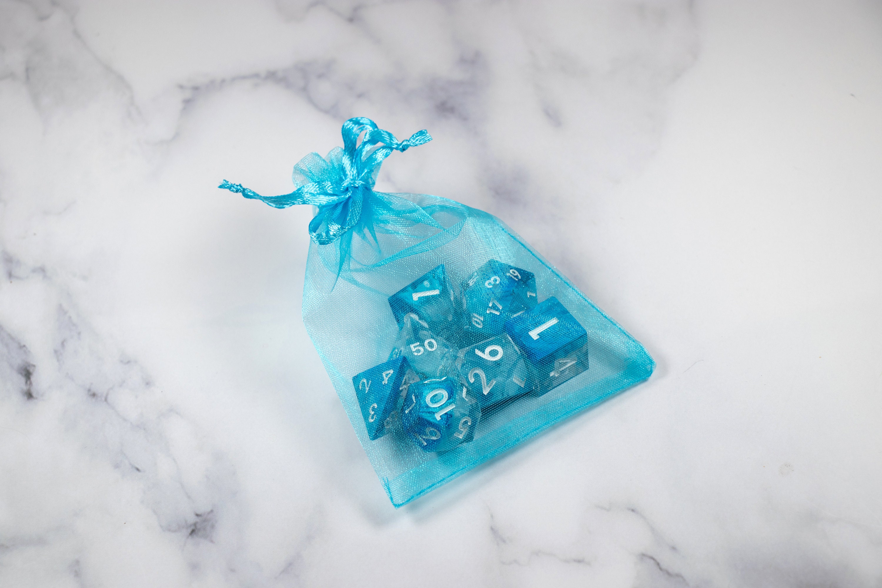 Blue Ocean Waves Sharp Edge Resin Dice Set Geek Gift Dnd - Etsy