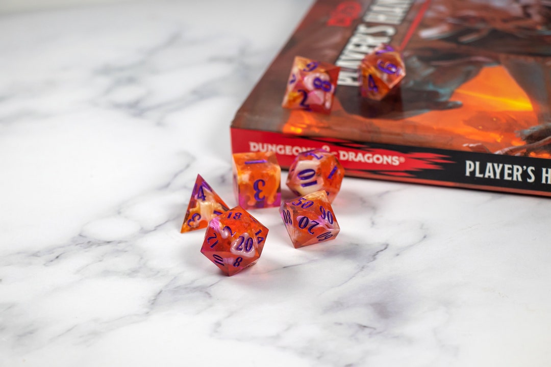 Sunset Clouds Sharp Edge Resin Dice Set Geek Gift Dnd Dice - Etsy