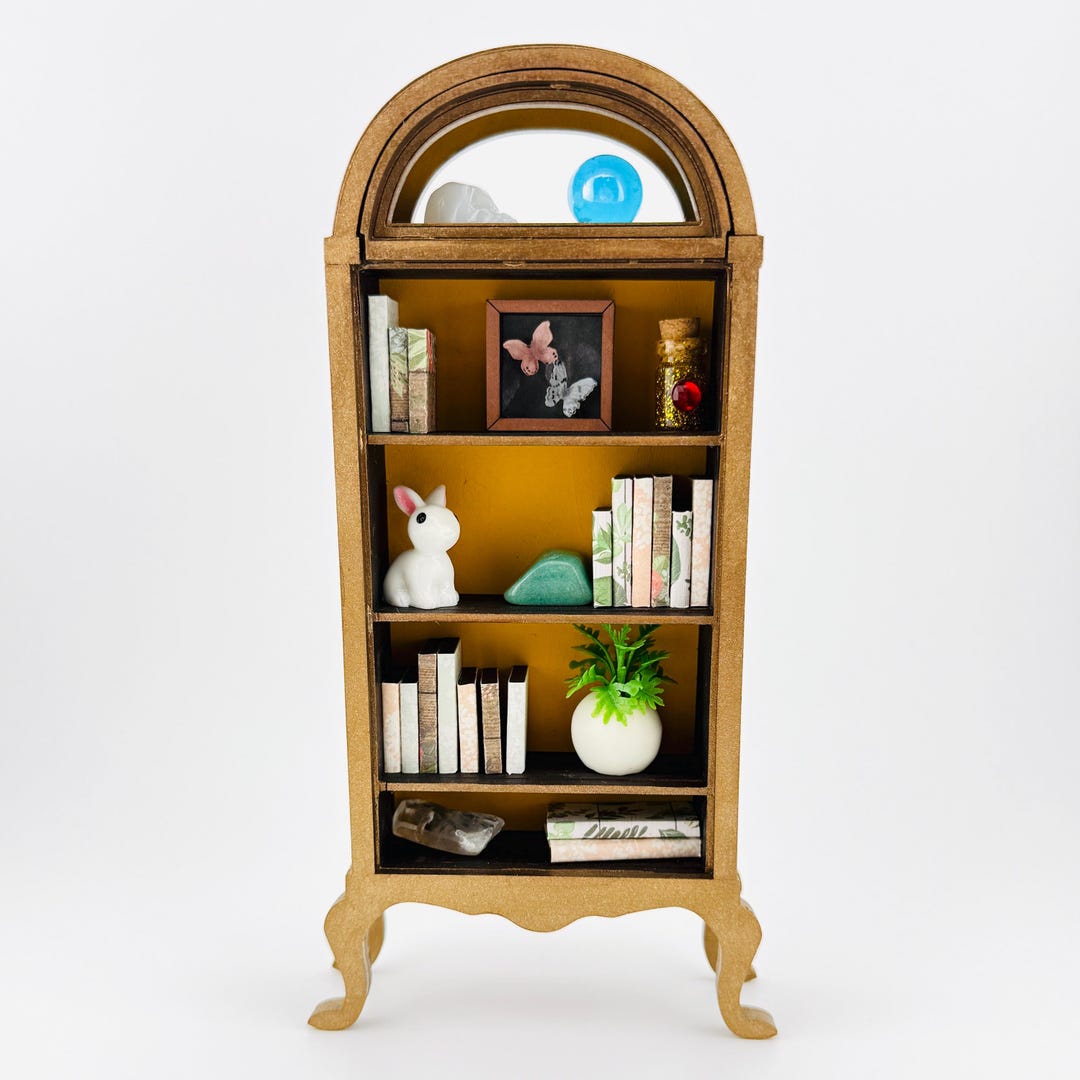 DIY Miniature Bookshelf Kit With Mini Trinkets – Curio Shelf Books ...