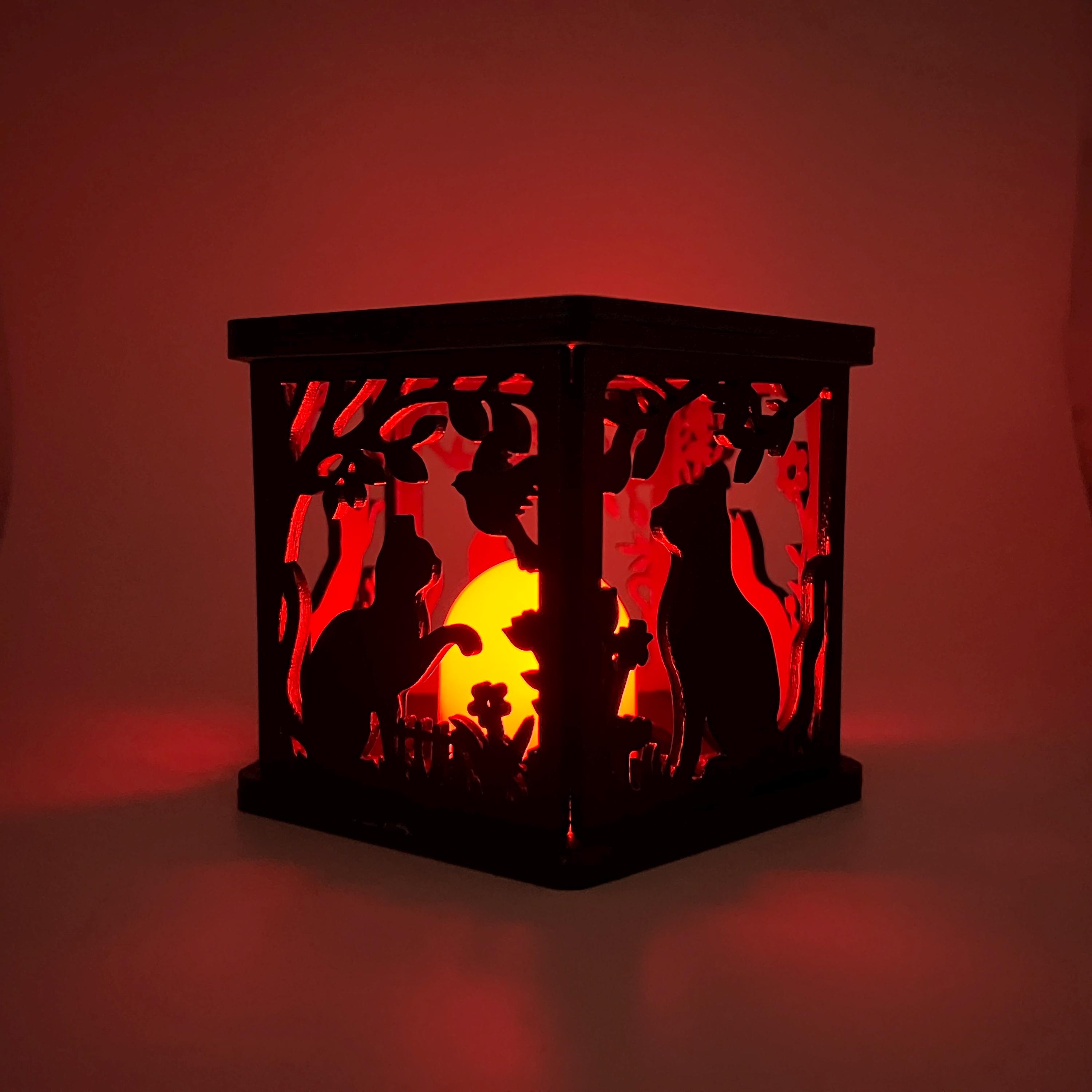 Cat Tealight Lantern DIY Kit – Laser Cut Flameless Candle Holder, Cat ...