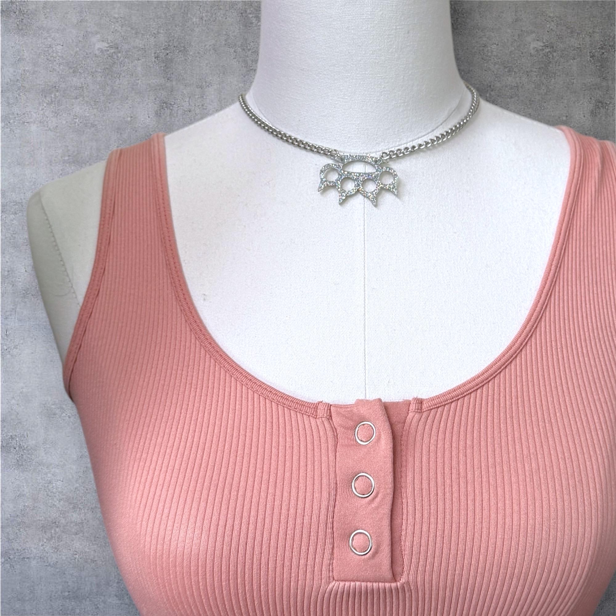 Scene Emo Choker Necklace - Glitter Knuckles Chain 90s Y2K - Etsy