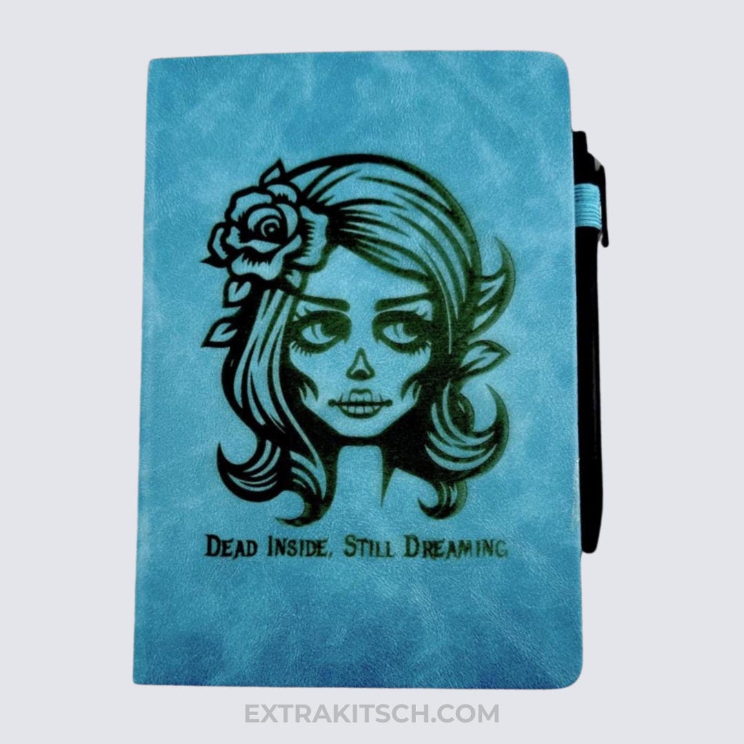 Zombie Girl Engraved Journal – Goth Emo Notebook, Dark Aesthetic ...