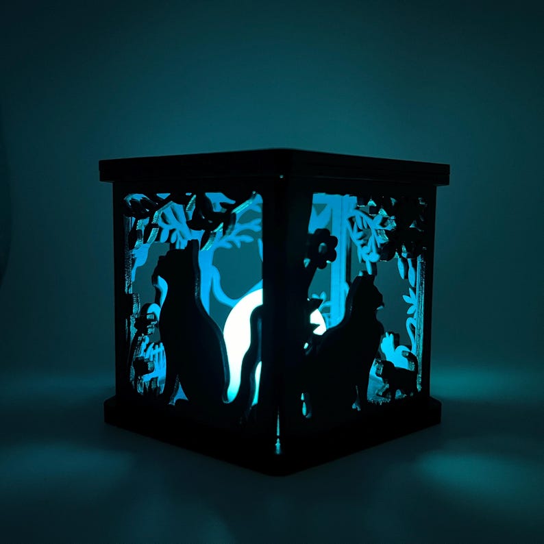 Cat Tealight Lantern DIY Kit – Laser Cut Flameless Candle Holder, Cat ...
