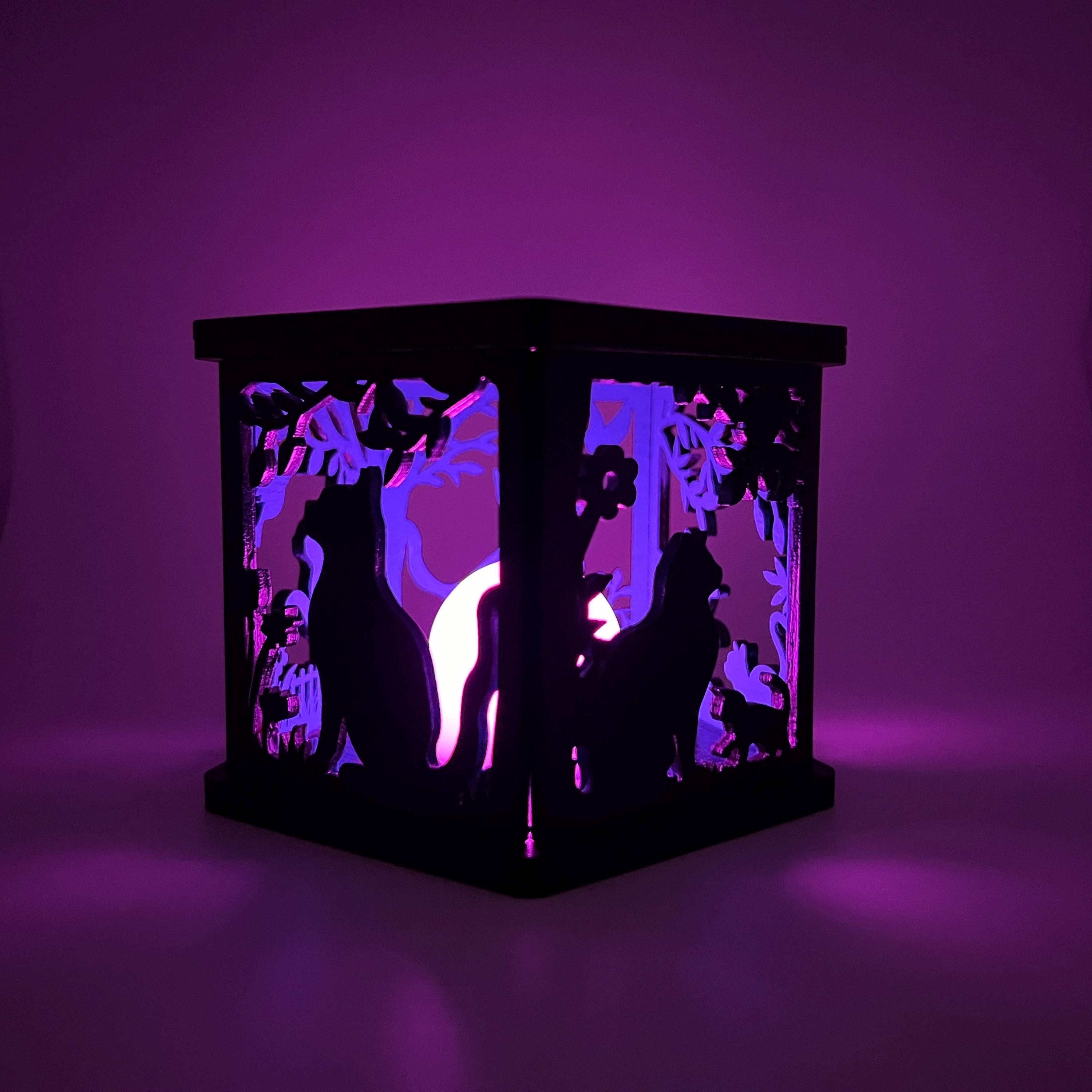 Cat Tealight Lantern DIY Kit – Laser Cut Flameless Candle Holder, Cat ...