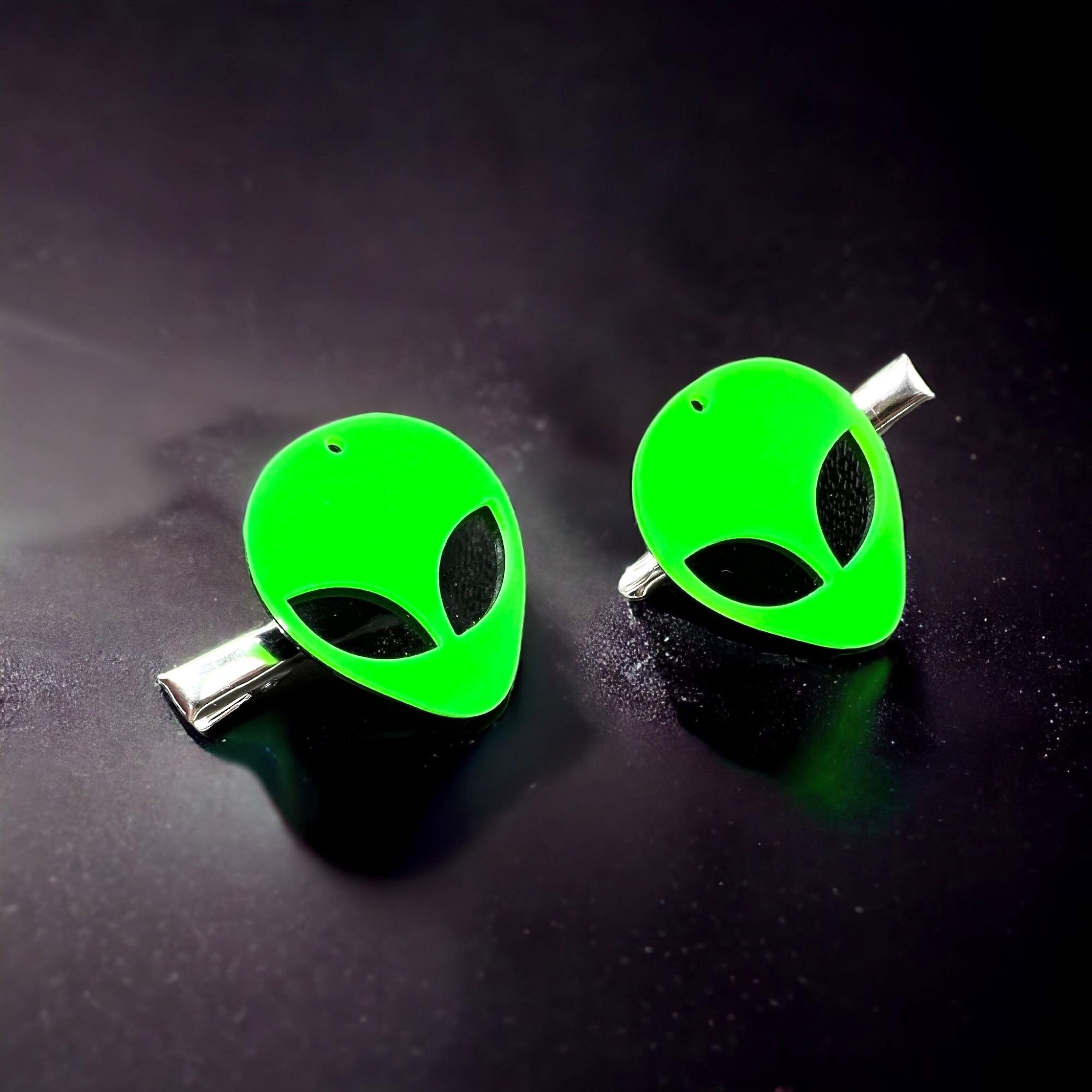 Cosmic Green Alien Hair Clip Space Buns Festival Rave Funky and Weird ...