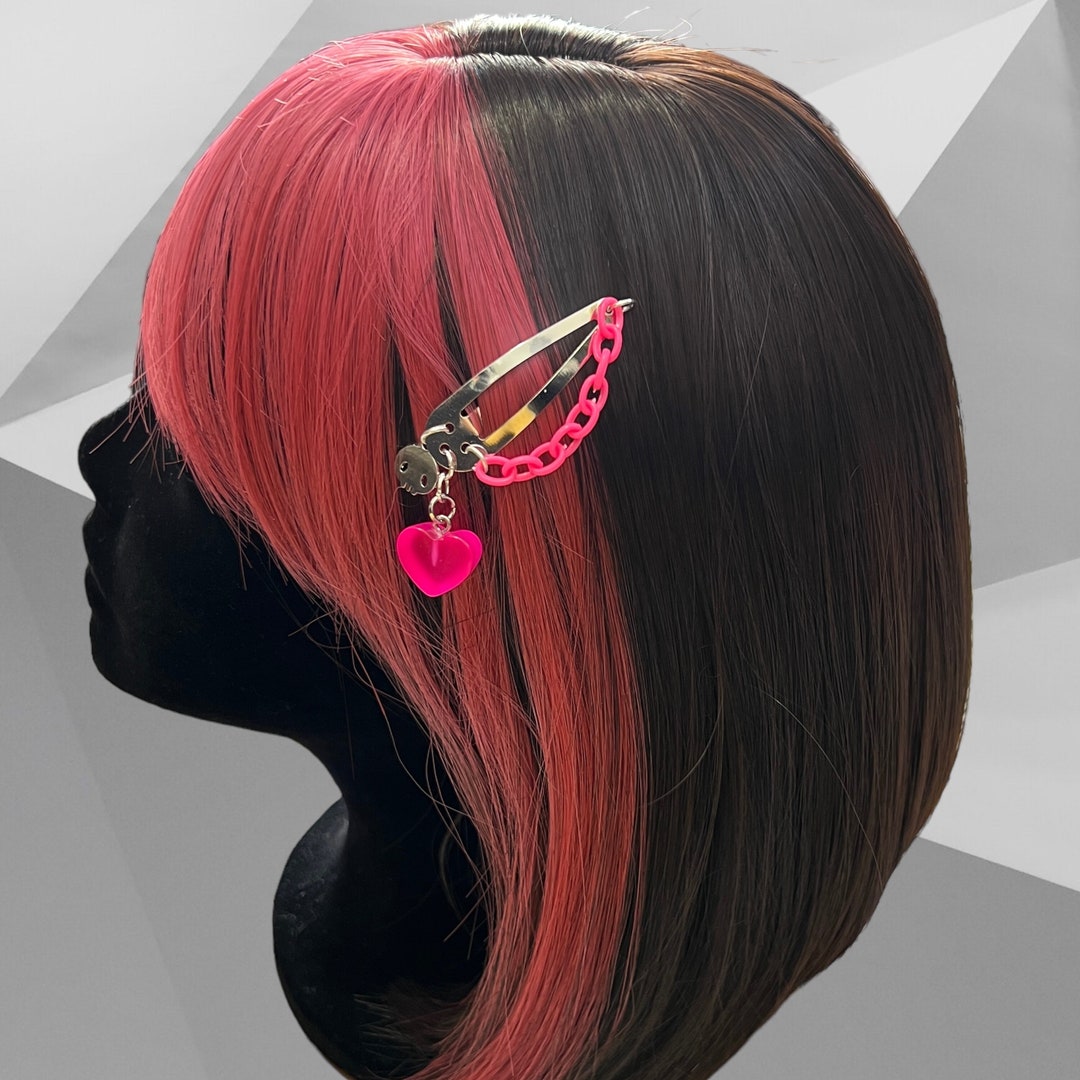 Emo Y2K Hair Clips Scene 90s Aesthetic Dangle Chain - Etsy