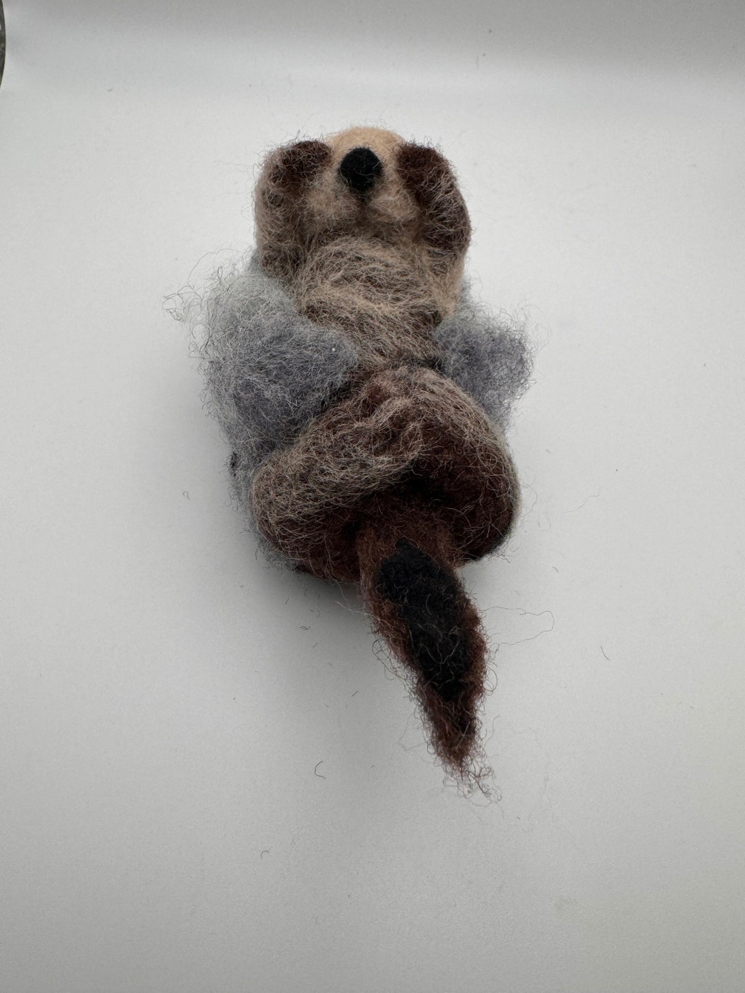Needle Felted Wool Otter,sleeping,floating,covering Eyes,water,laying ...