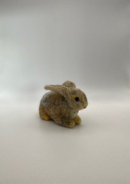 Needle Felted Wool Bunny Rabbit, Laying Down, Life-like, Custom Made ...