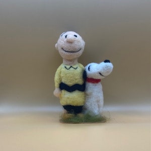 Needle Felted Wool Charlie Brown,snoopy,peanut Gallery,beagle,red Baron ...