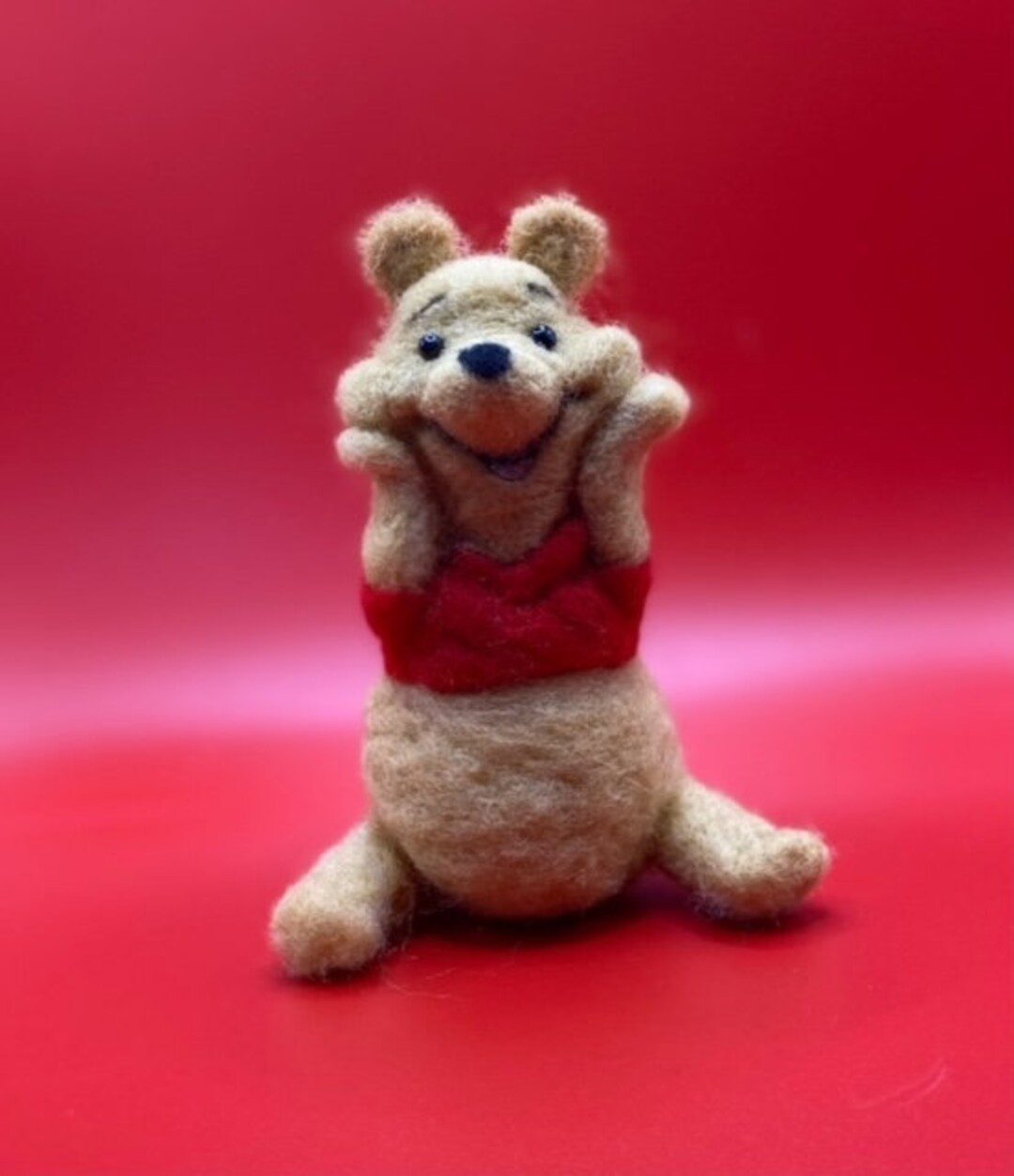 Needle Felted Wool, Content Winnie the Pooh, Smiling, Happy, Face in ...