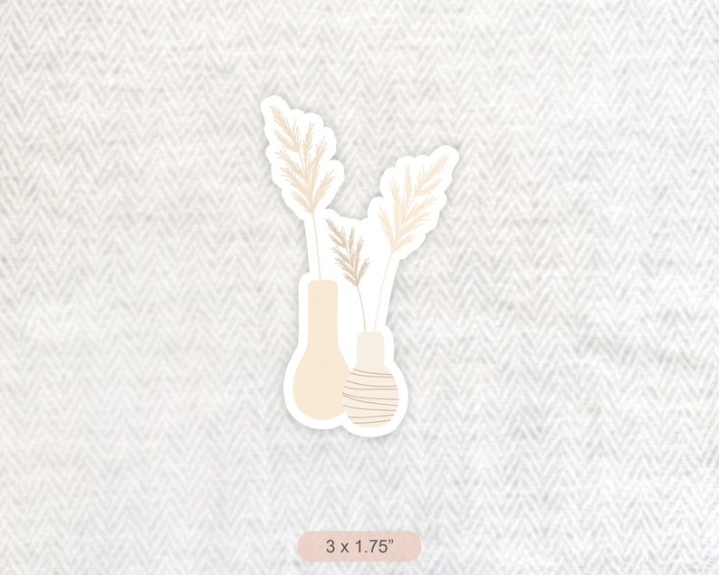 Pampas Grass Sticker Plant Weatherproof Matte Sticker - Etsy