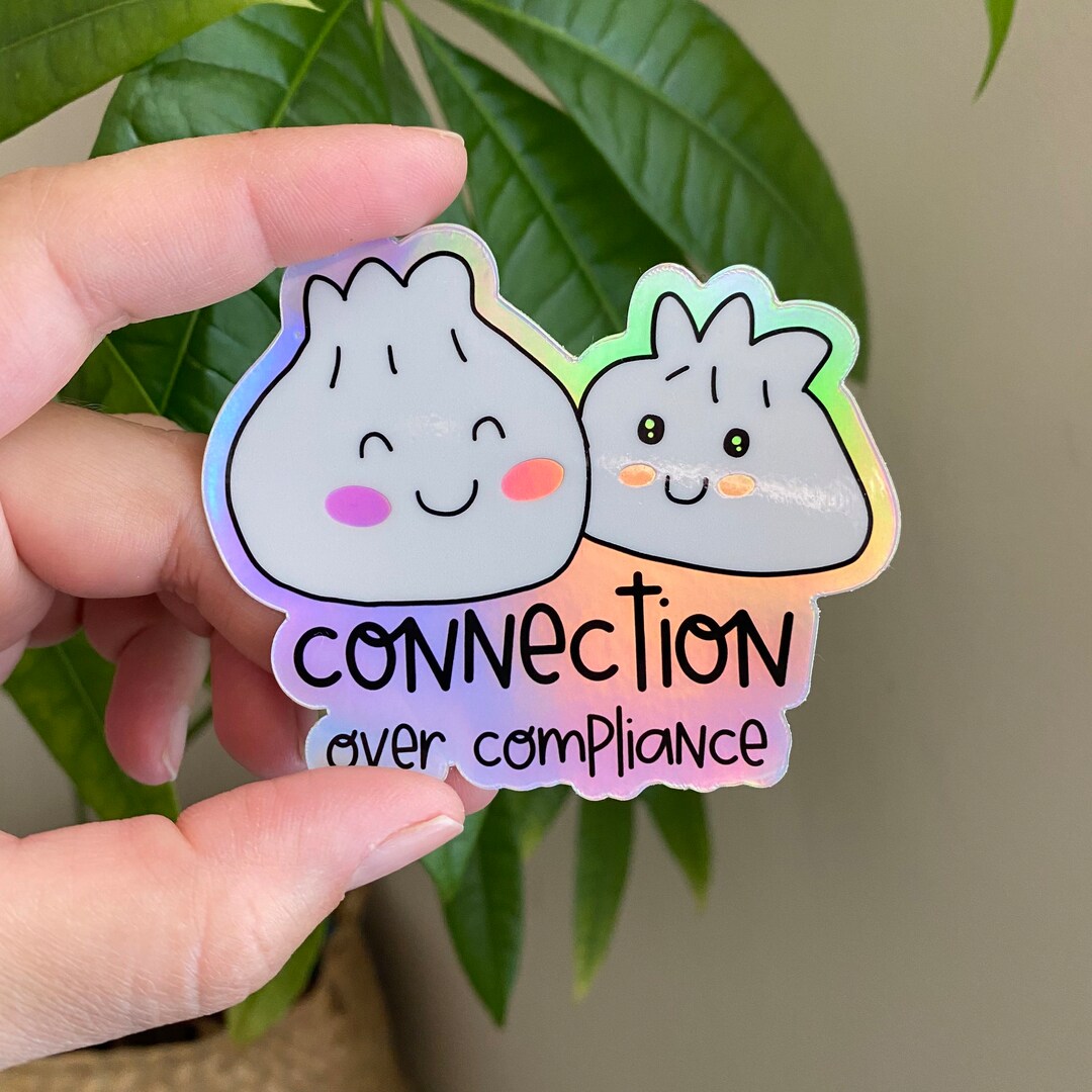 Connection Over Compliance Holographic Vinyl Sticker 3"x3" Autism ...