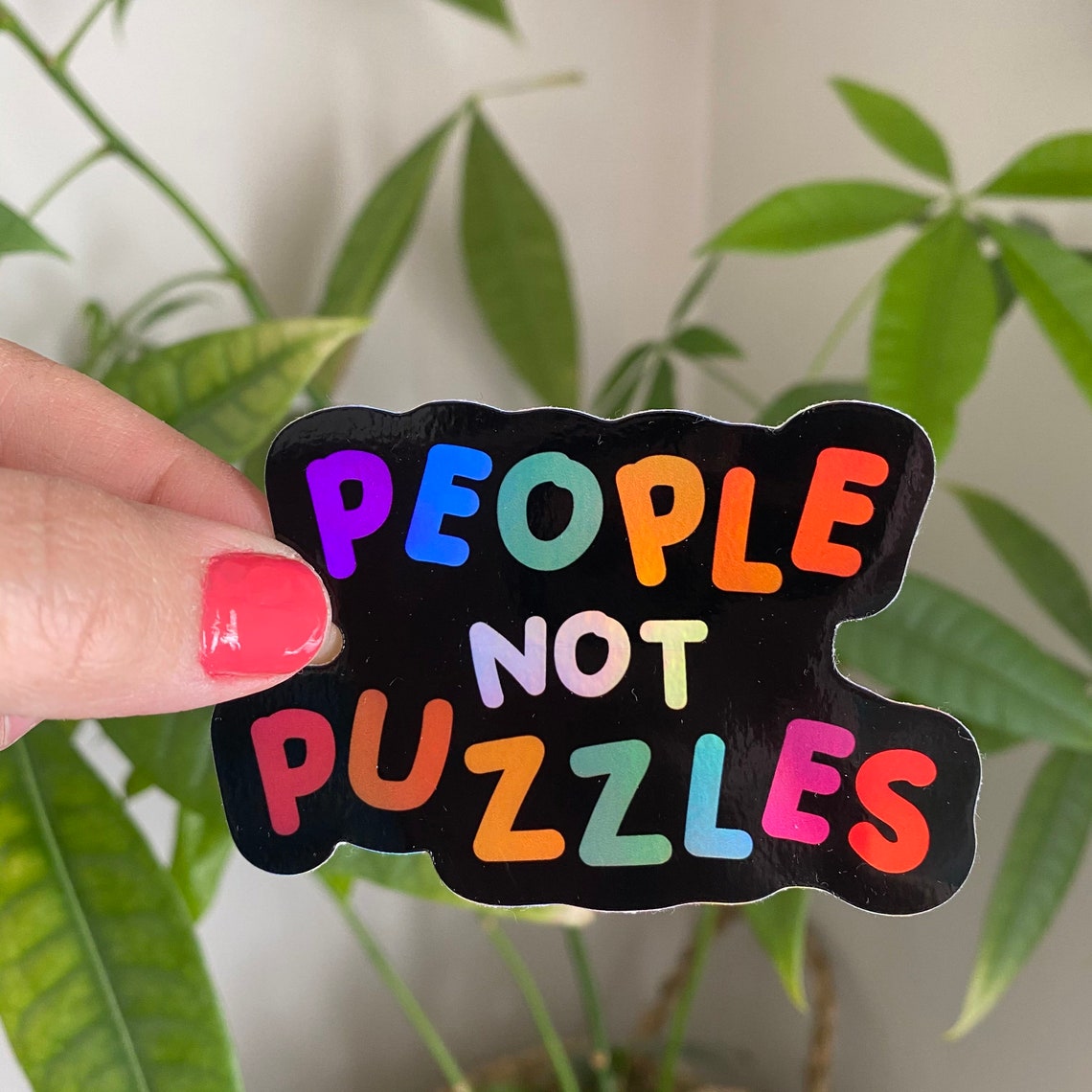 Neurodiversity People Not Puzzles Holographic 3" Sticker Autism Needs ...
