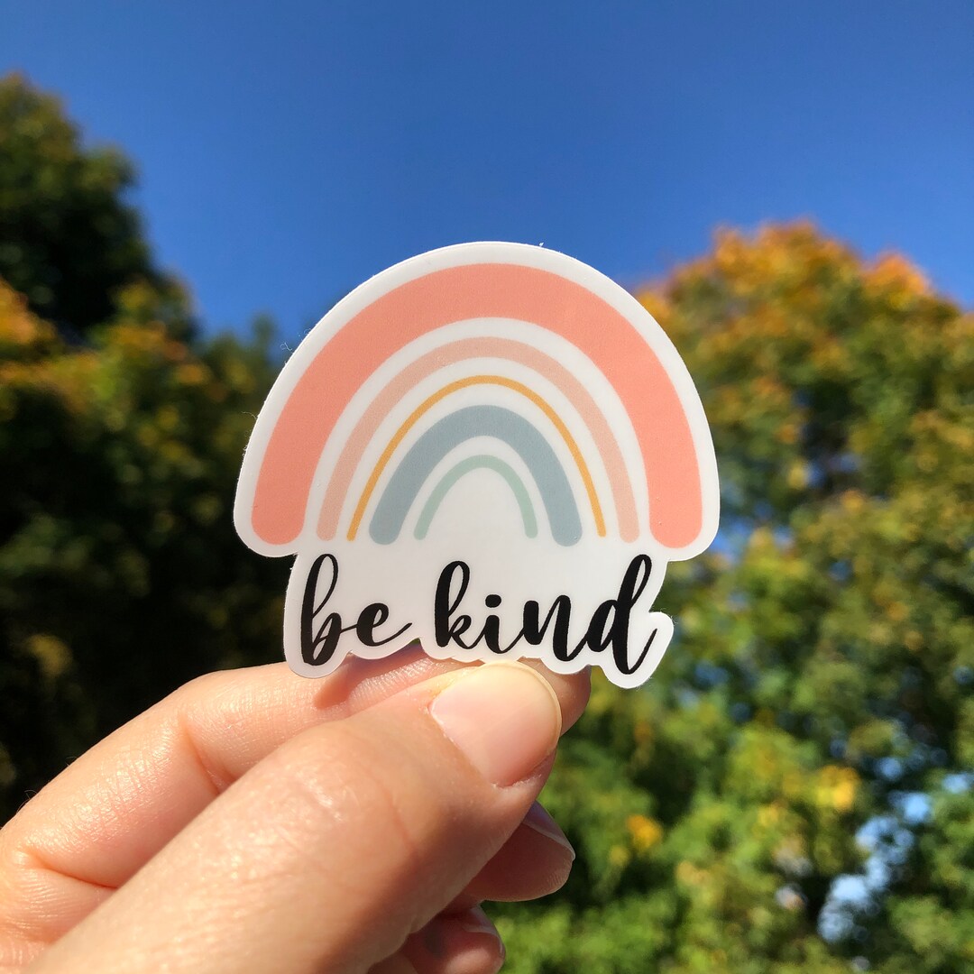 Neurodiversity Be Kind Muted Rainbow Vinyl Sticker 2"x1.8" Autism ...