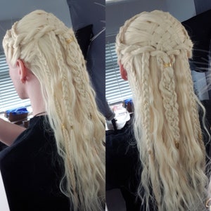 Vikings: Torvi Lace Front Braided Wig Including Hair Rings, Cosplay Wig ...