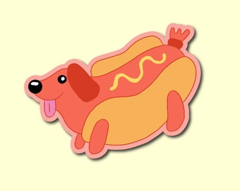 Hot Dog Dog Sticker - Etsy